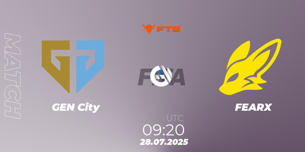 GEN City VS FEARX EA SPORTS FC Typy bukmacherskie, transmisja i wyniki w EGW☕